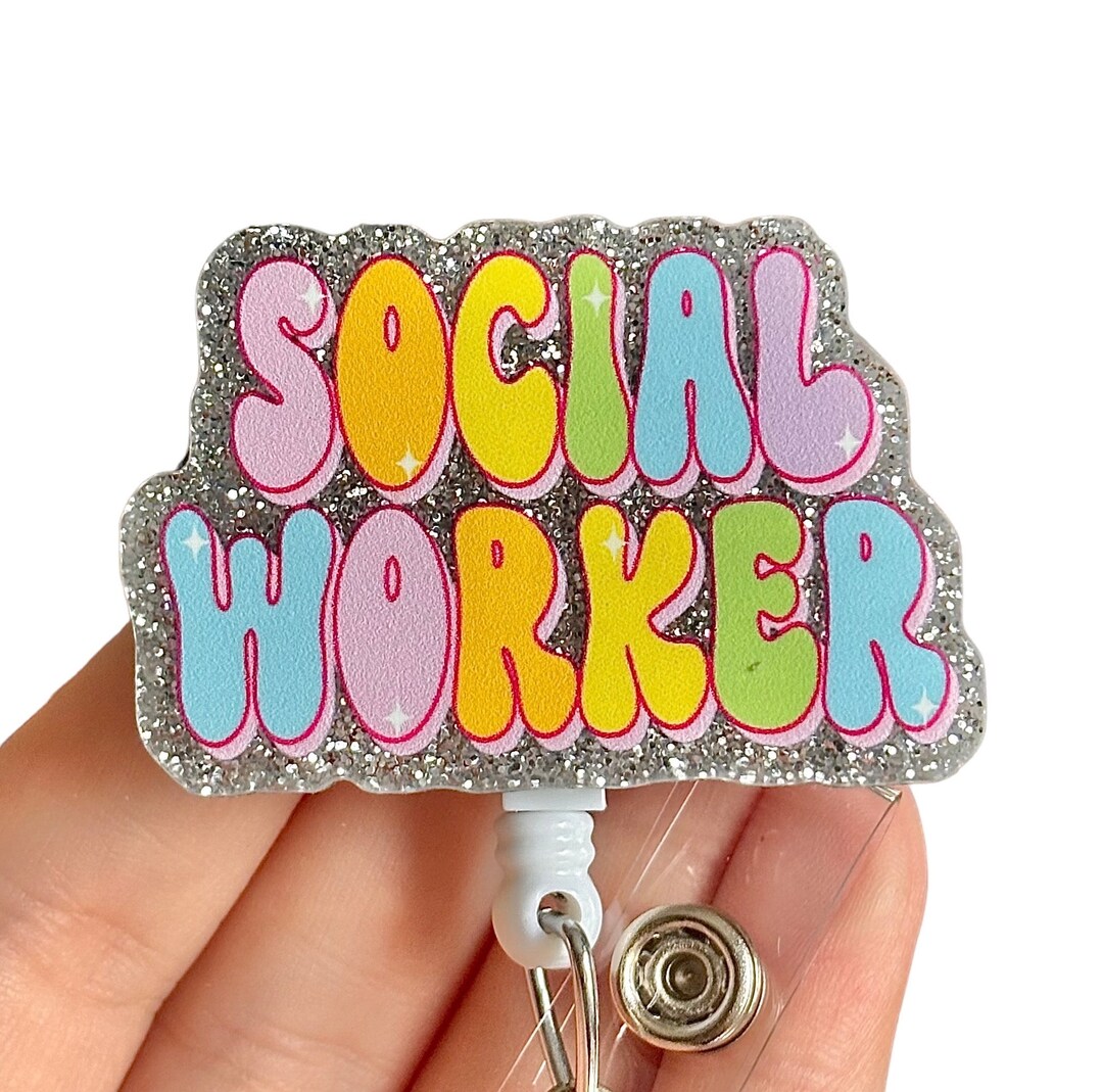 Social Worker Badge Reel - Badge Reel - Gift for Social Worker - Badge ...