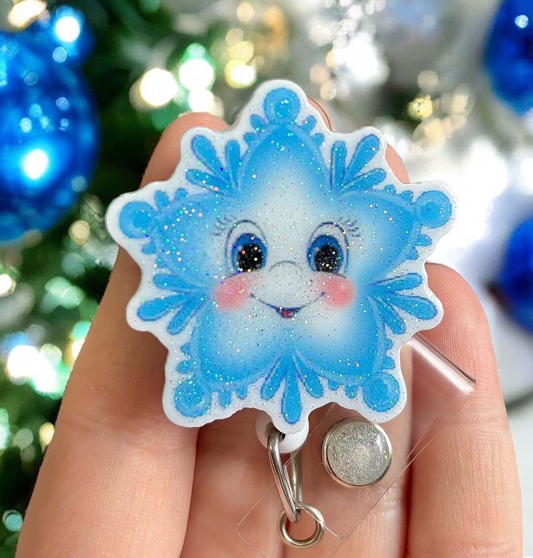 Christmas Badge Reel Snowflake Badge Reel Badge Pull RN Gift Nursing ...