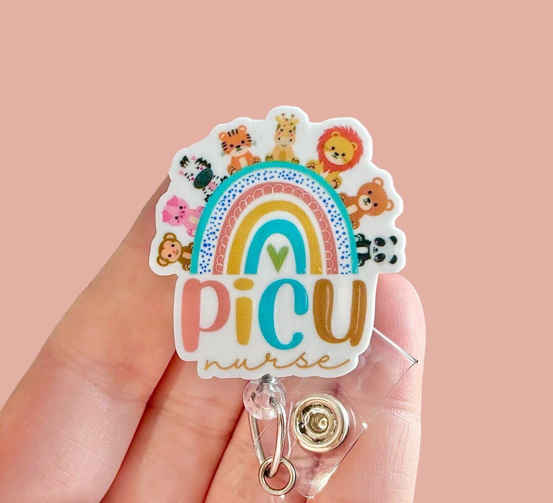 Pediatric Nurse Badge Reel - PICU - Peds Badge Reel - Retractable Badge ...