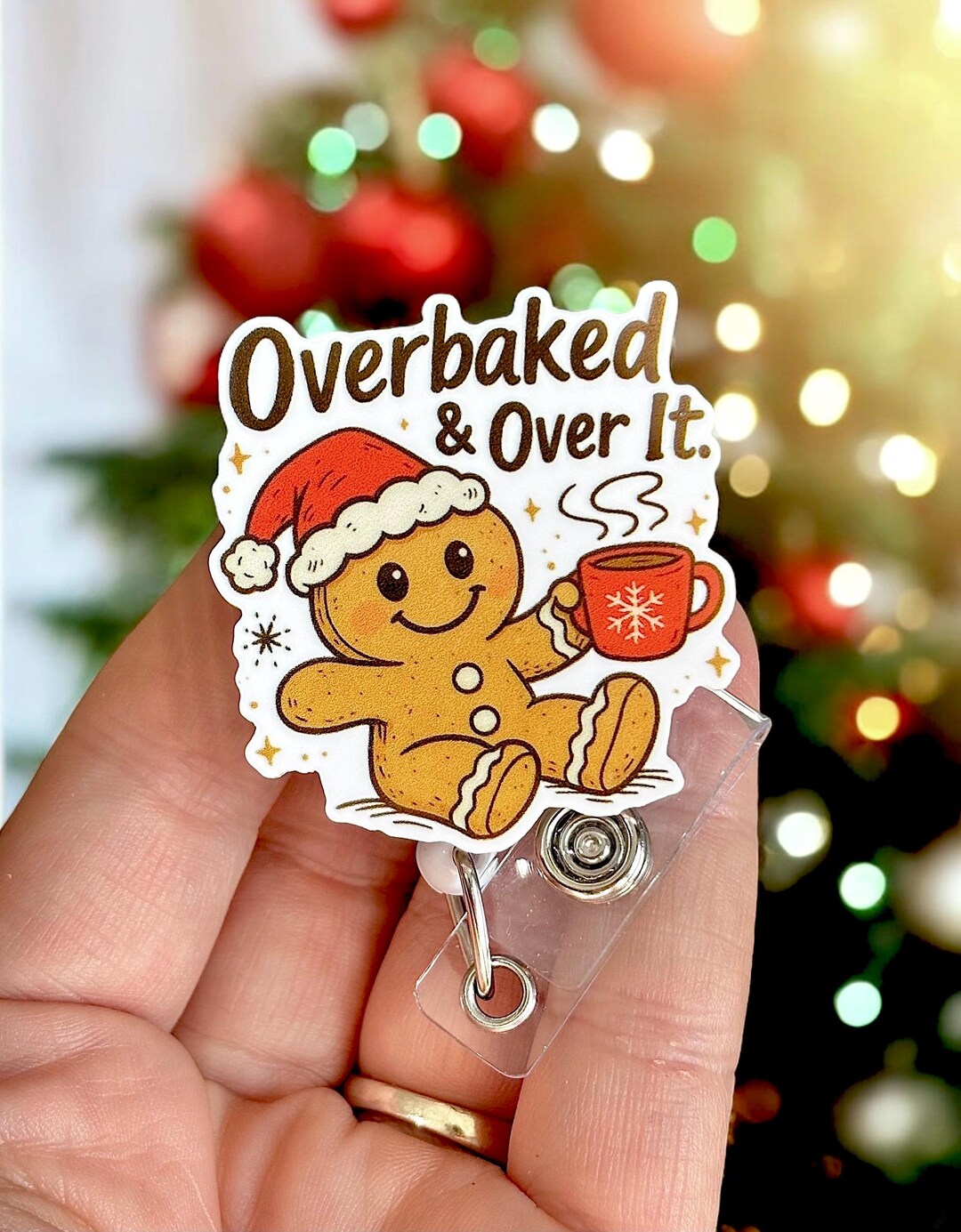 Christmas Gingerbread Badge Reel - Nurse Badge Reel - Badge Clip ...