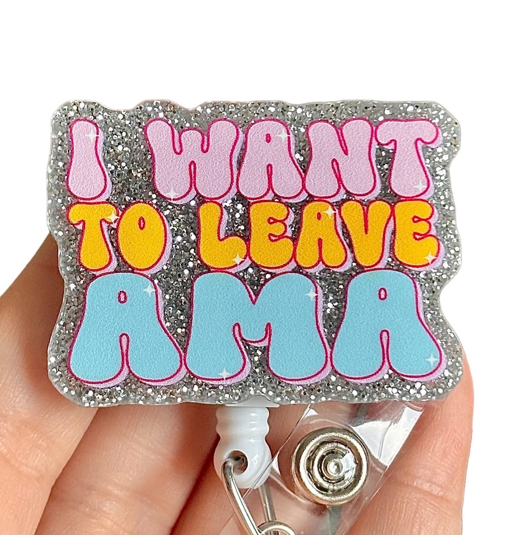Sarcastic AMA Badge Reel - Funny Badge Reel - Coworker Gift - Badge ...