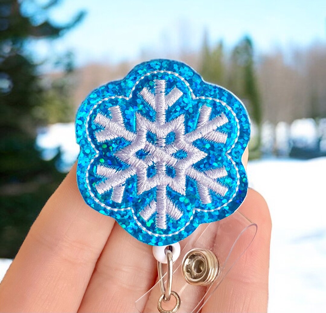 Snowflake Badge Reel Christmas Badge Reel winter Badge Reel Snowflake ...