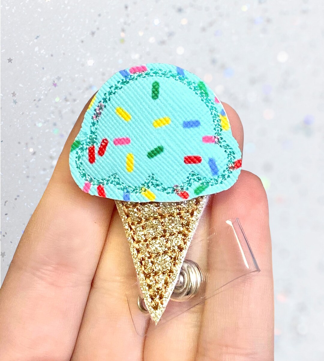 Sprinkle Ice Cream Badge Reel - Ice Cream Retractable Badge Reel ...