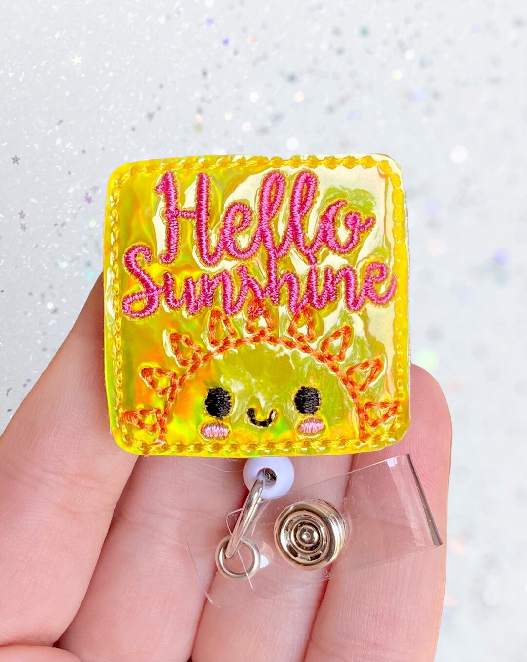 Hello Sunshine Badge Reel Summer Nurse Badge Reel Retractable Badge ...