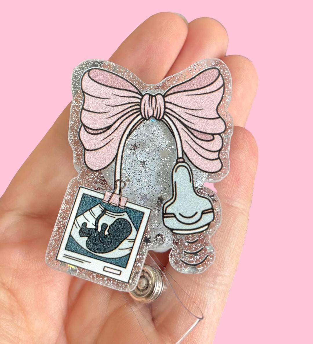 Ultrasound Labor and Delivery Baby Badge Reel - Nurse Badge Pull ...