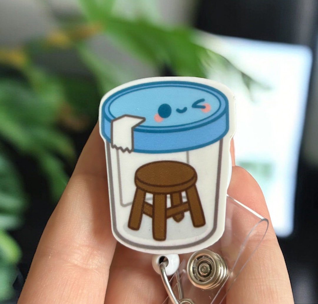 Funny Badge Reel Stool Sample Nurse Badge Reel Glitter Badge Reel ...