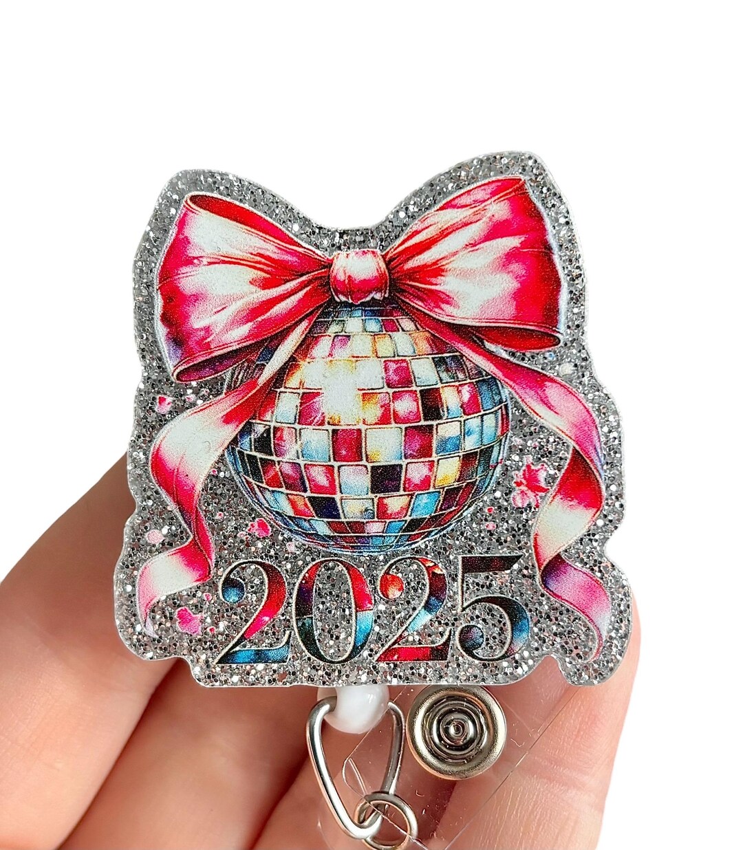 Happy New Year Disco Ball Badge Reel - Nurse Badge Reel - Badge Clip ...