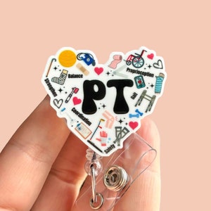 PT Badge Reel - Physical Therapist Badge Reel - Nurse Badge Pull ...