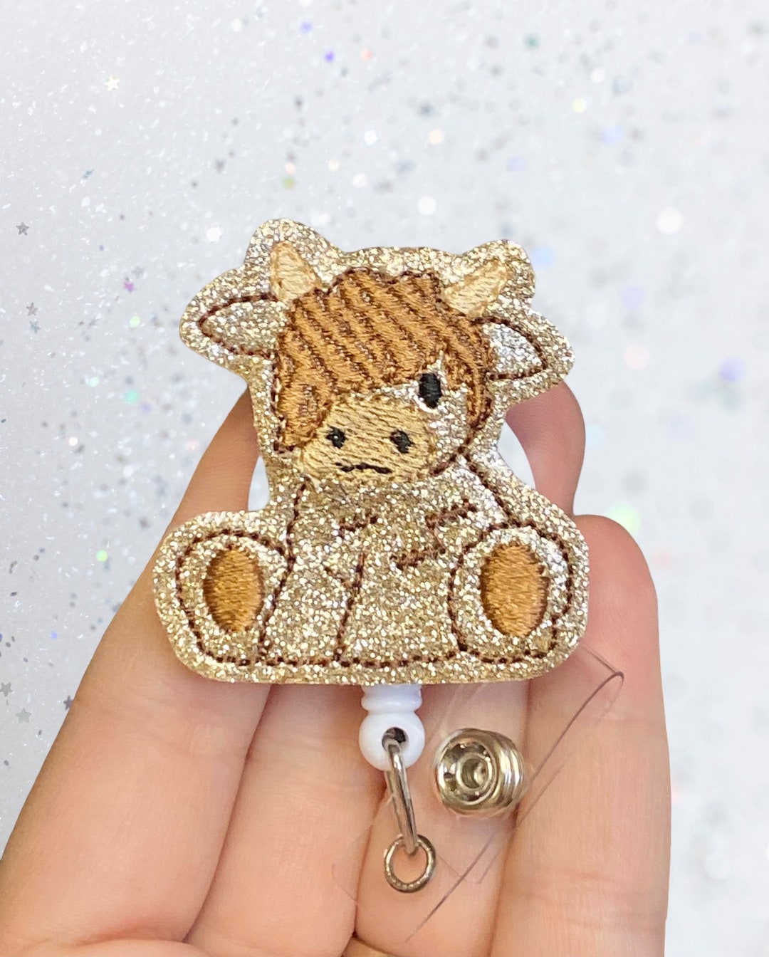 Highland Cow Badge Reel Swivel Badge Reel Belt Clip Badge ID Holder ...