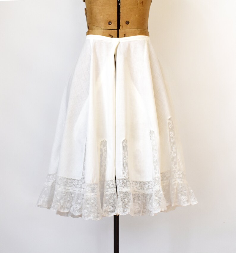 Vintage Victorian Cotton Drawers White Bias Cut Bloomers Antique Inset ...