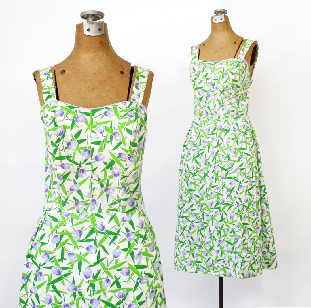 Vintage 1970's Ceeb of Miami Sundress 70's Cotton Floral Day Dress ...