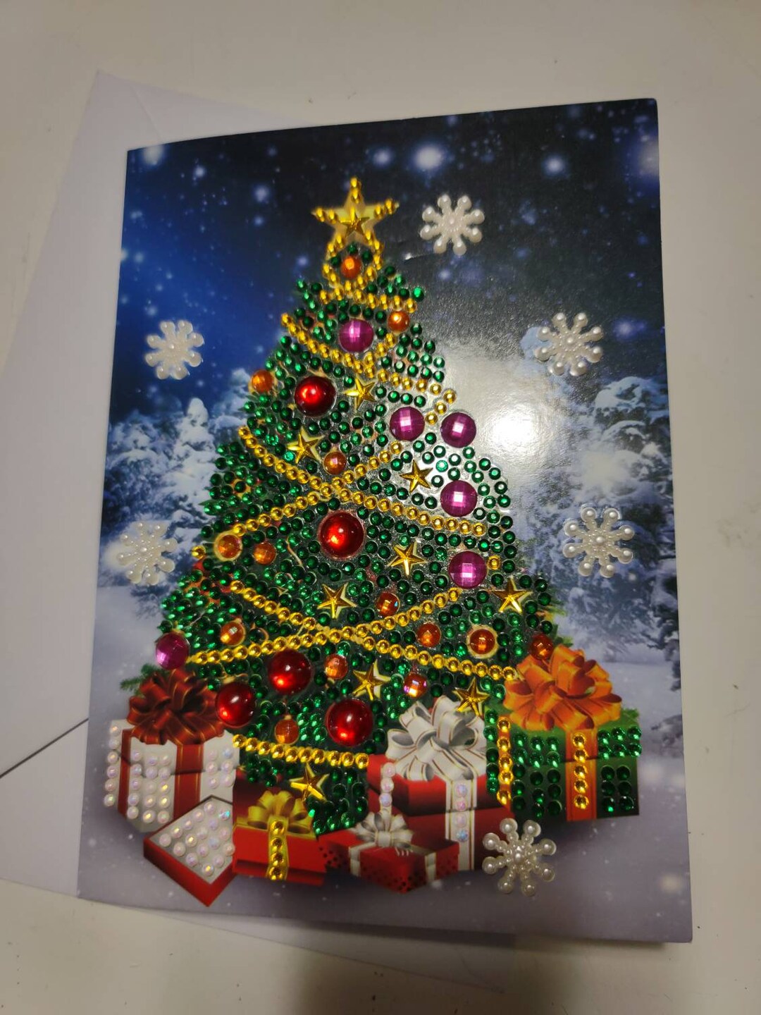 Gold Christmas Tree Card - Etsy