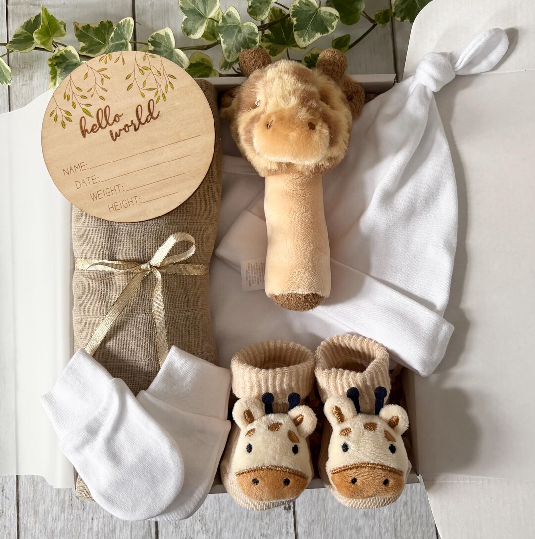 Giraffe Baby Hamper Gift Box: Newborn Essentials, Unisex Shower Gift - Etsy