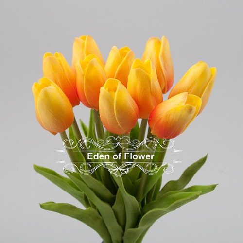 Orange Real Touch Silk Roses DIY Wedding Bouquets Silk Bridal | Etsy