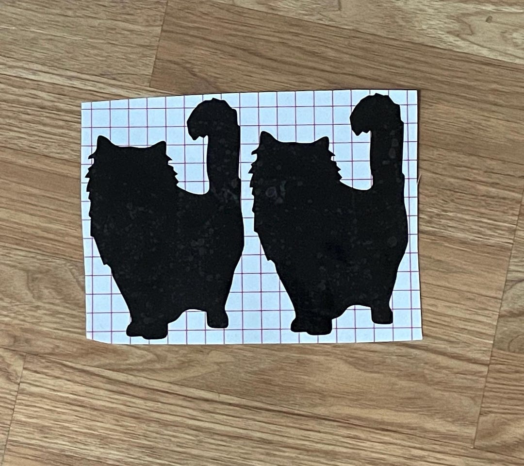 Cat Silhouette Black 6 Inch Vinyl Decal Purrfect for Litter Box - Etsy