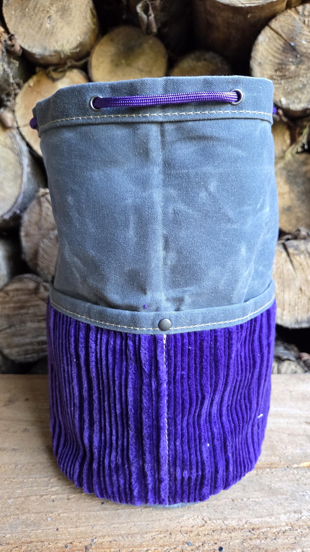 Waxed Canvas Cedar Bucket Bag: Bushcraft Cook Set, Camping Gear Slate ...