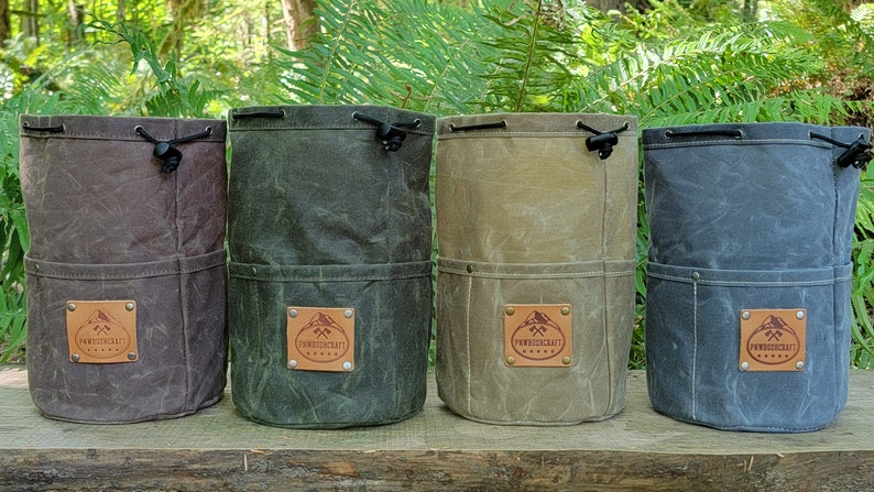 Waxed Canvas Cedar Bucket Bag: Bushcraft Cook Set, Camping Gear - Etsy