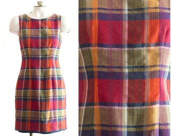 90s Plaid Dress - Etsy