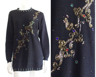 Rhinestone Sweater - Etsy