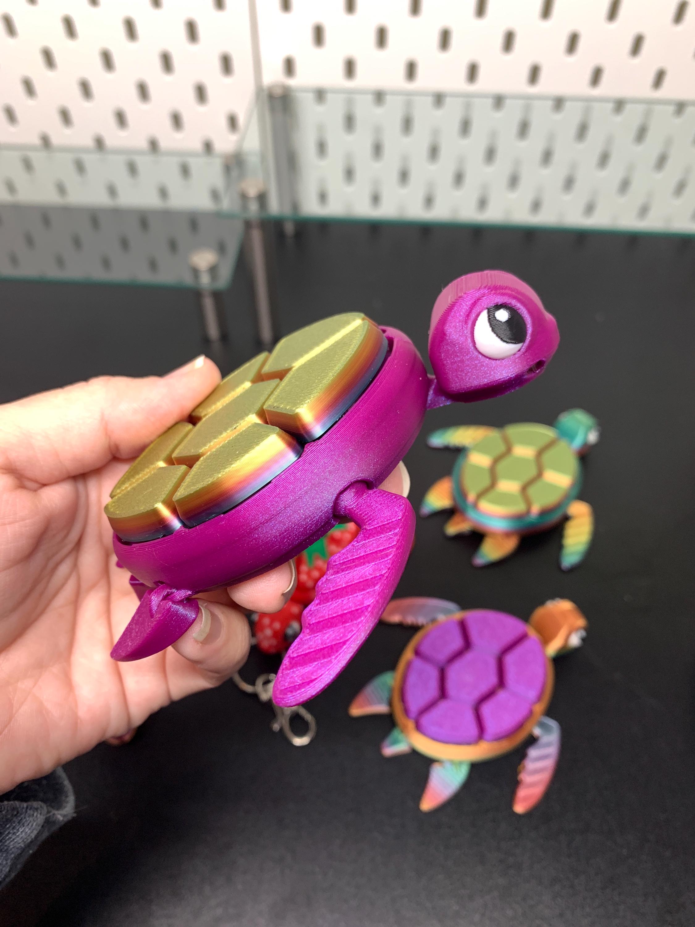 3D Printed Turtle and Fruit Turtle Themed Fidget Clicker Keychains - Etsy