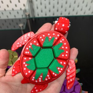 3D Printed Turtle and Fruit Turtle Themed Fidget Clicker Keychains - Etsy
