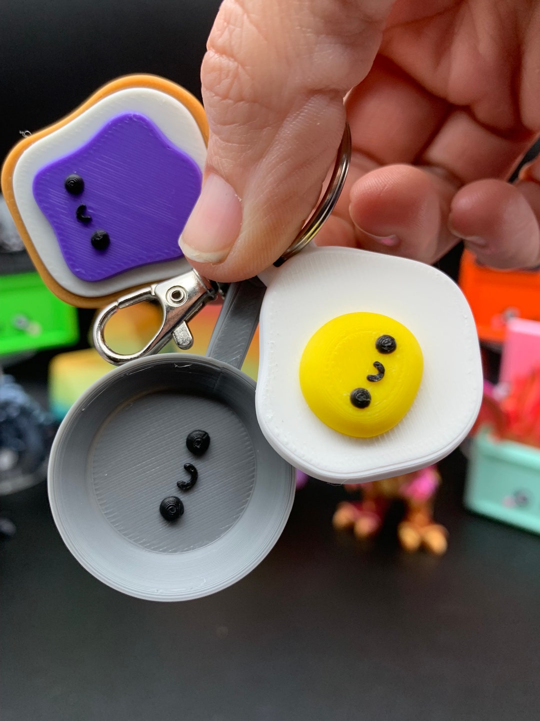 3D Printed 3pc “breakfast Club” Keychain - Etsy