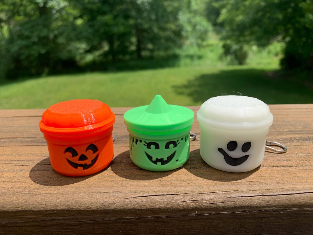 Nostalgic Halloween Pumpkin Boo Bucket Fidget Clicker Keychain ...