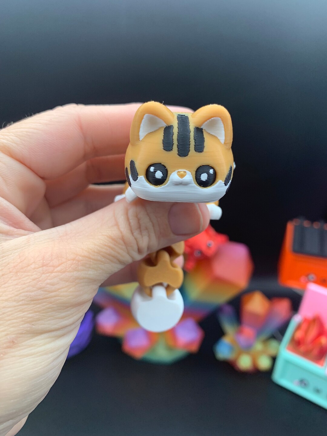 3D Printed Articulating Flexible Cat Kitten Friend Sensory Gadget ...