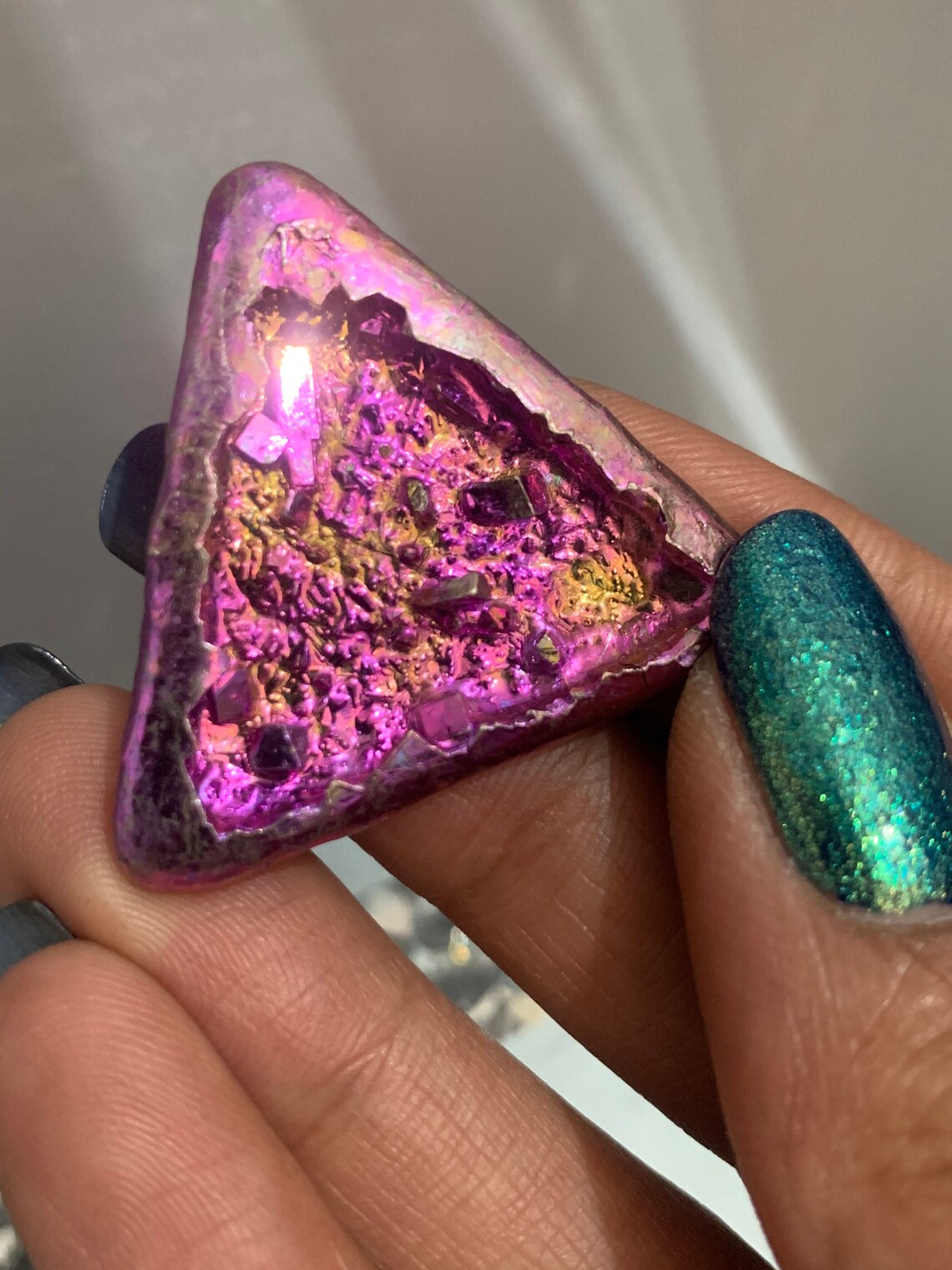 Pink Single Coloured Bismuth Crystal Illuminati Carving | Etsy