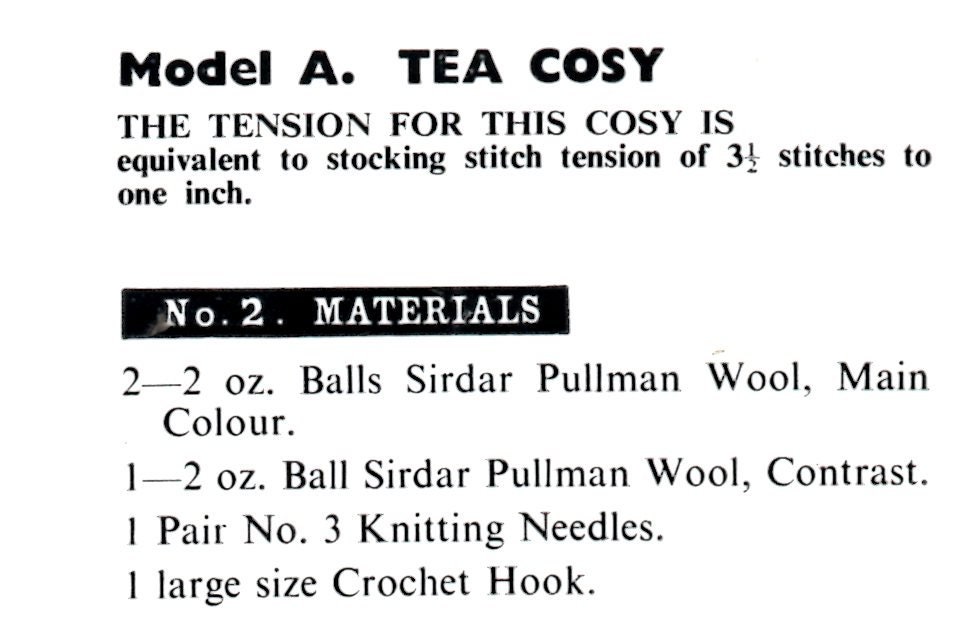 Vintage Knitting Pattern / Tea Cosy, Coffee Pot Cosy, Tea Pot Cosy ...