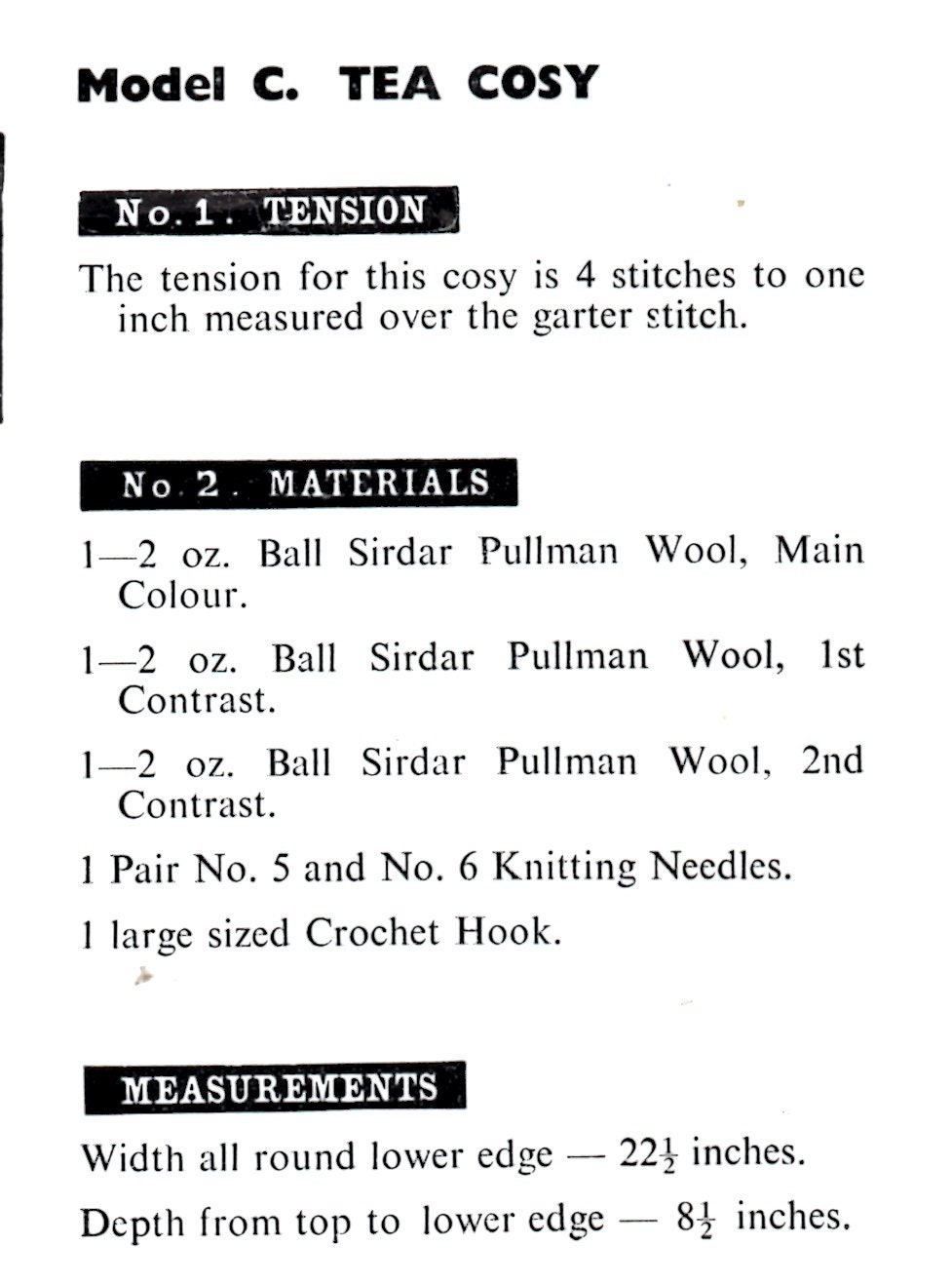 Vintage Knitting Pattern / Tea Cosy, Coffee Pot Cosy, Tea Pot Cosy ...