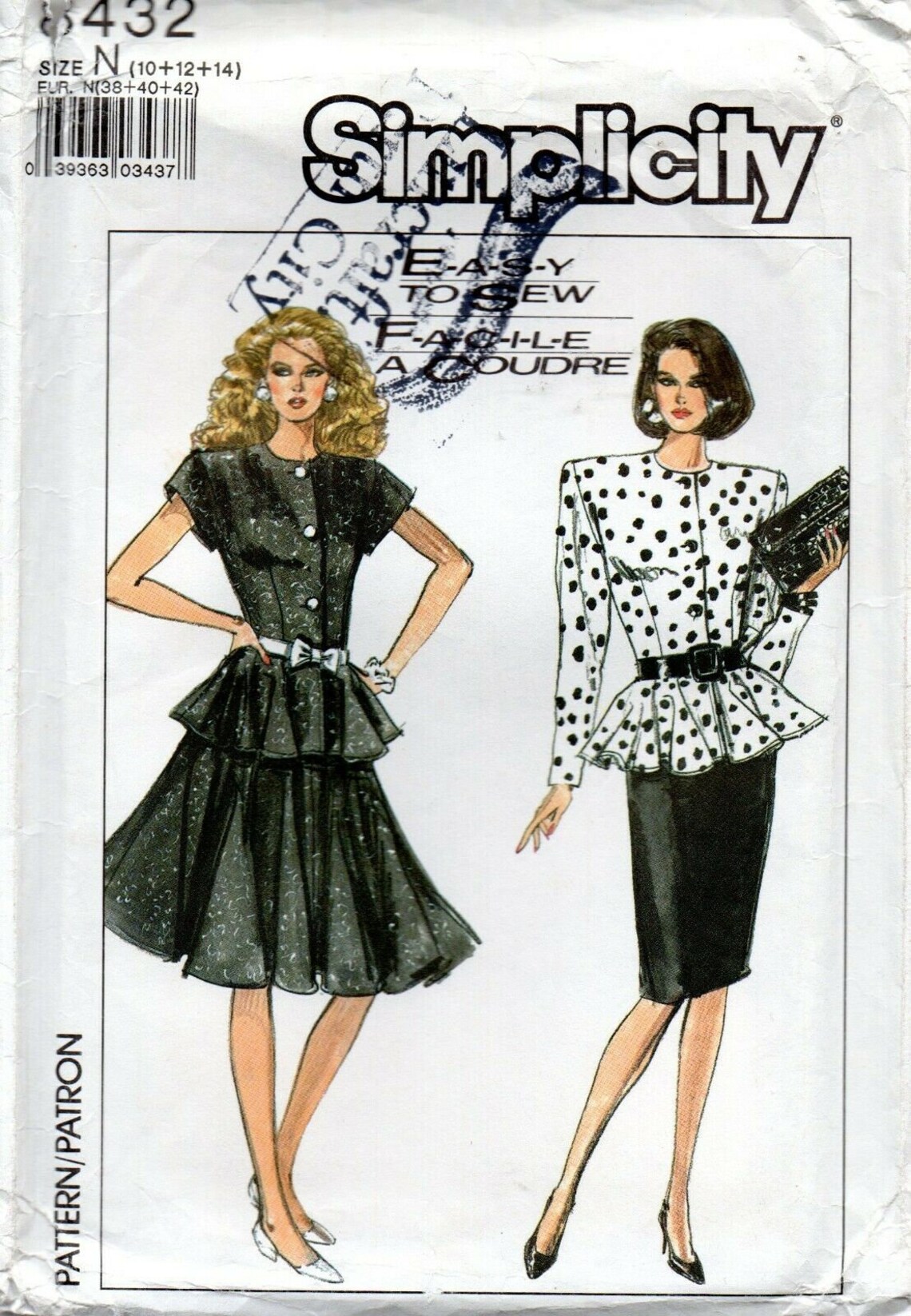 80s Simplicity Sewing Pattern 8432 Misses Skirt and Fitted Top - Etsy