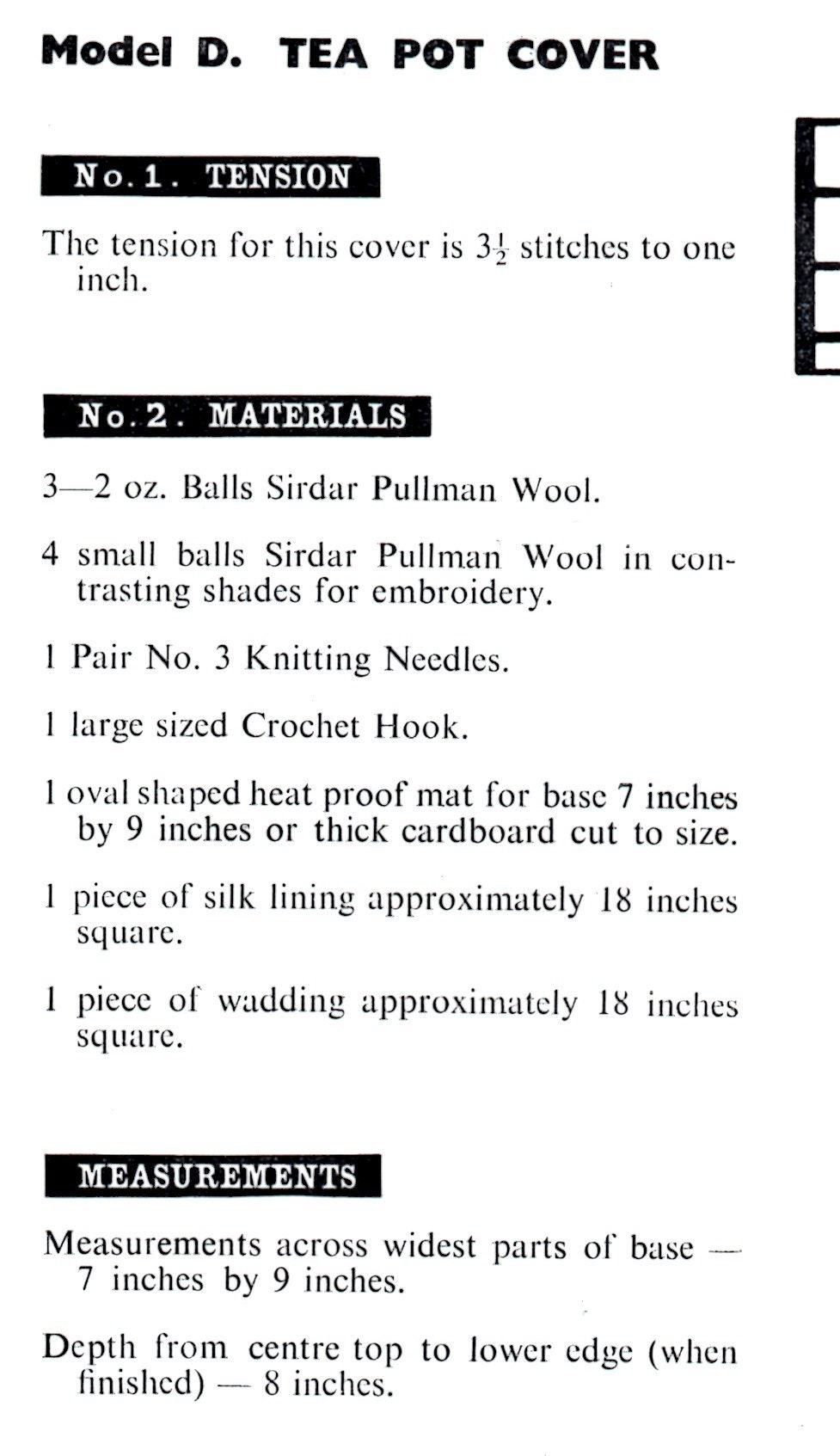 Vintage Knitting Pattern / Tea Cosy, Coffee Pot Cosy, Tea Pot Cosy ...
