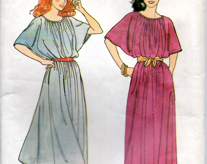 70s Butterick Sewing Pattern 6784 Loose Fitting Dress Different Lengths ...