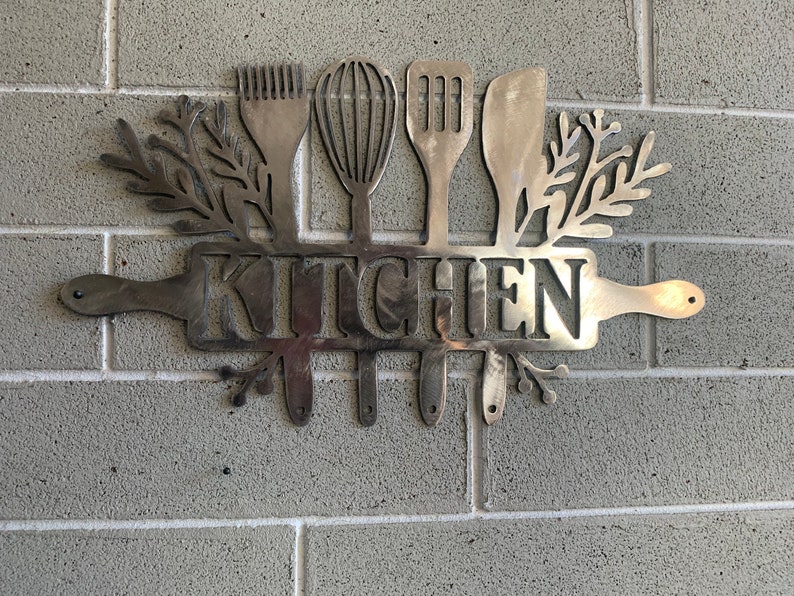 Metal Kitchen Sign, Rustic Kitchen Wall Decor, Aged Copper Finish - Etsy