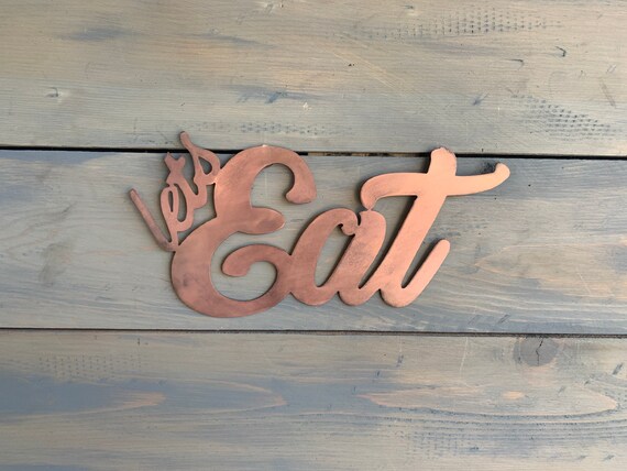 Lets Eat Metal kitchen wall art sign Home Decor Metal | Etsy