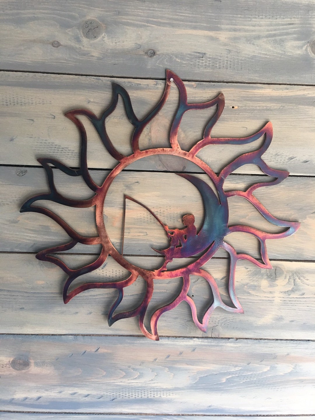 Sun and the Moon Metal Art - Metal Moon and Sun - Sunmoon Metal Art ...