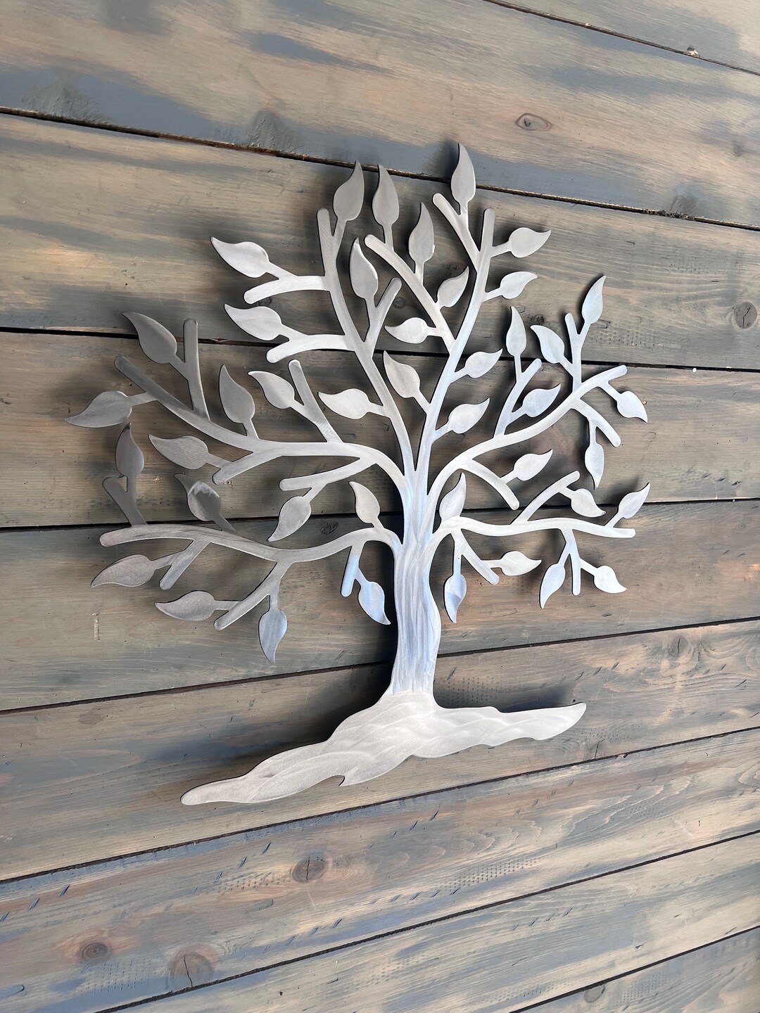 Silver Steel Tree,silver Tree, Sanded Steel -beautiful Tree - Wall ...