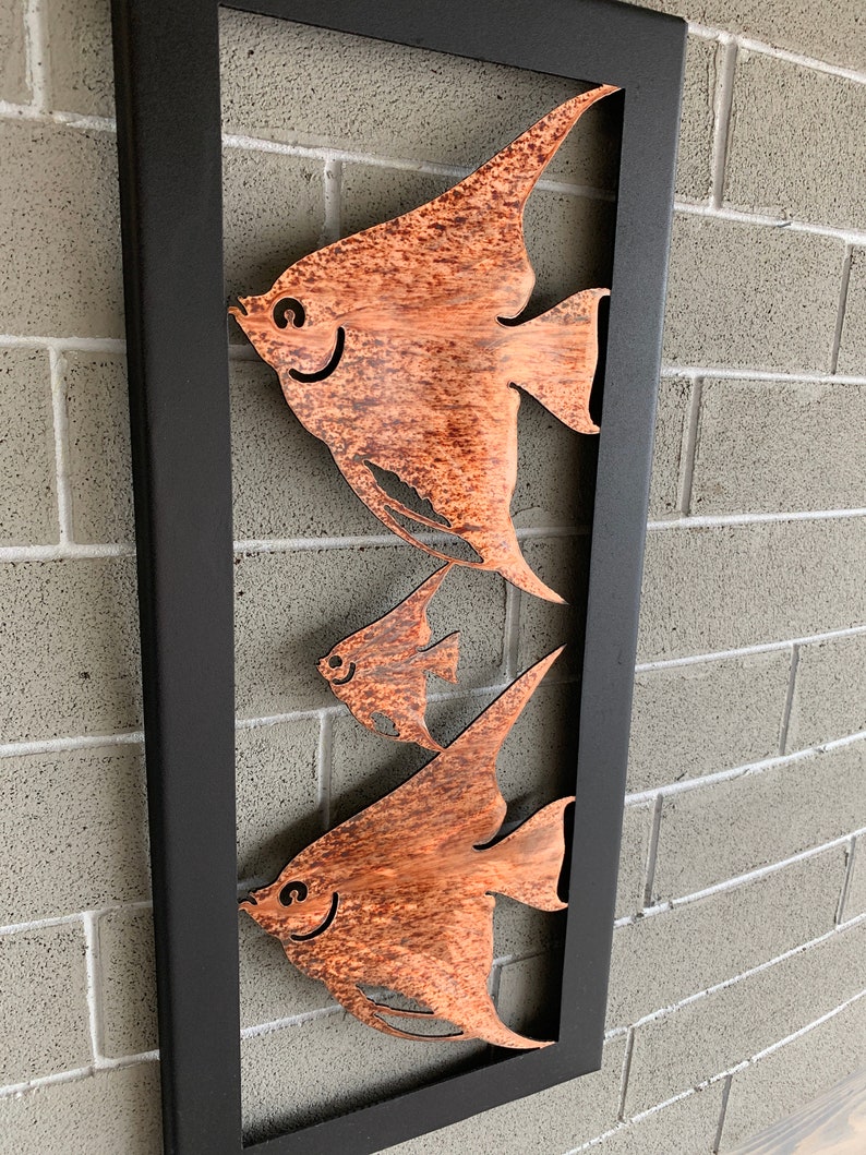 Metal Frame Fish 3 Fish in Frame Home Decoration Room - Etsy