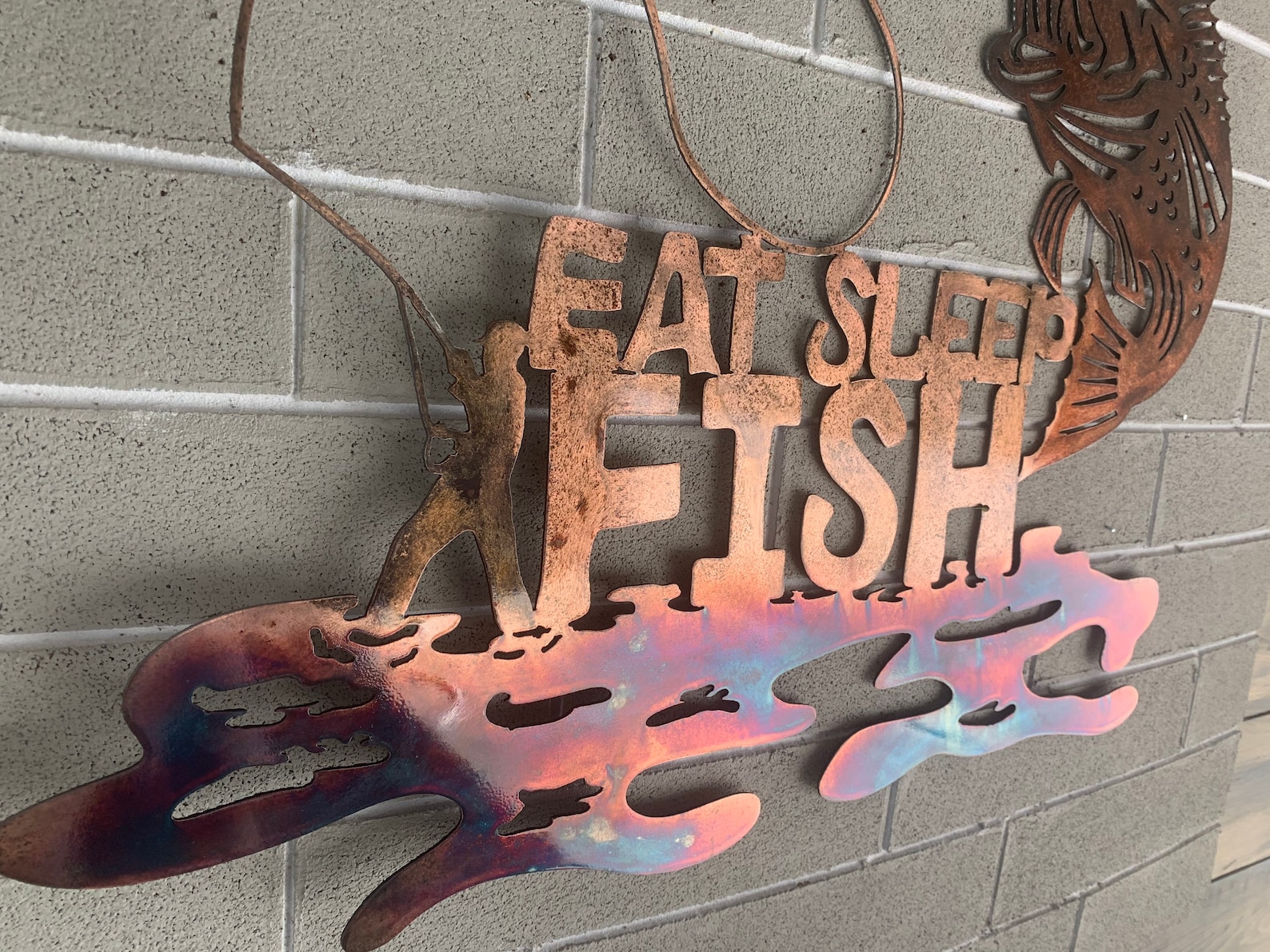 Eat Sleep Fish Fishing Sign Fishing Art Metal Art Wall - Etsy