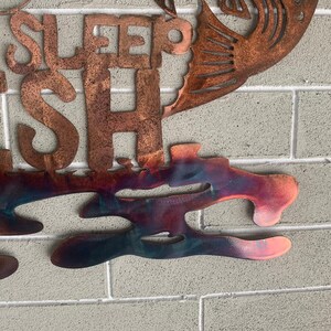 Eat Sleep Fish - Fishing Sign - Fishing Art Metal Art - Wall Art - Wall ...
