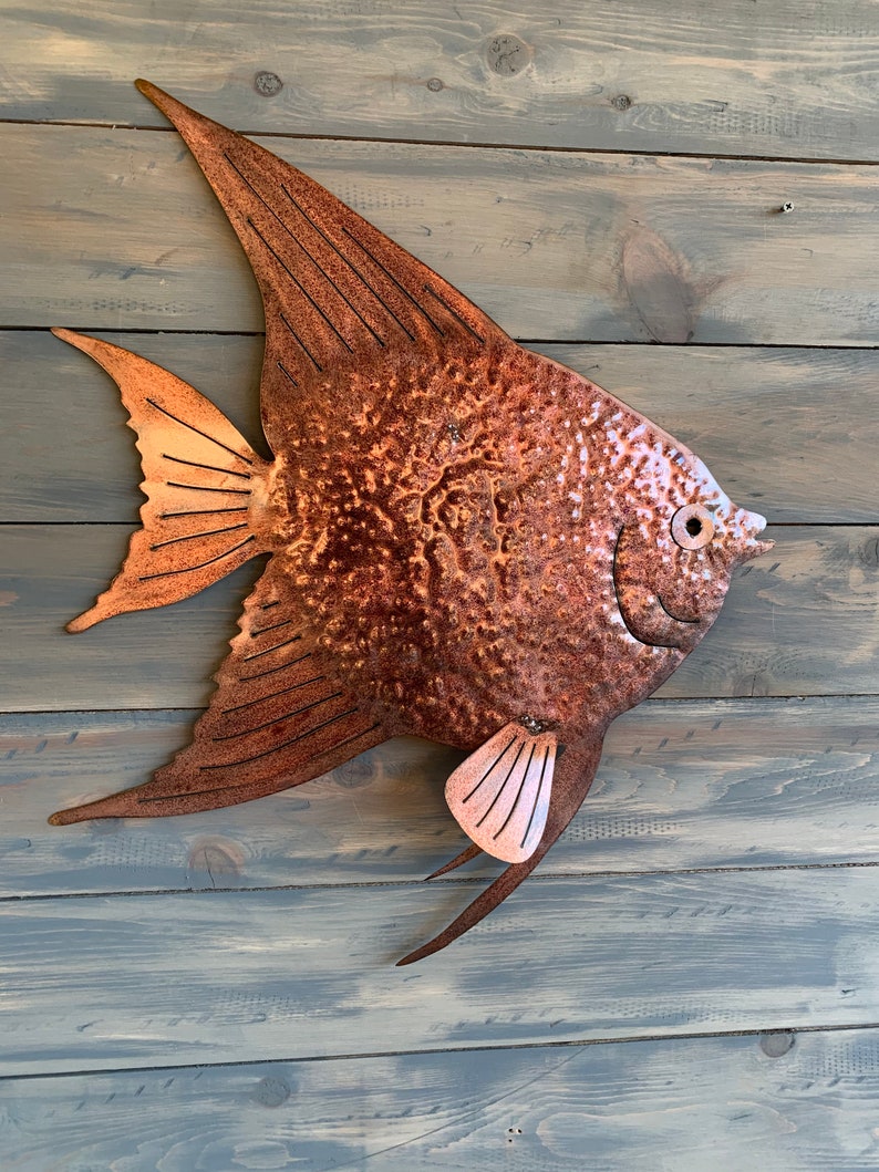 Metal Wall Angel Fish Home Decor Metal Wall Art | Etsy