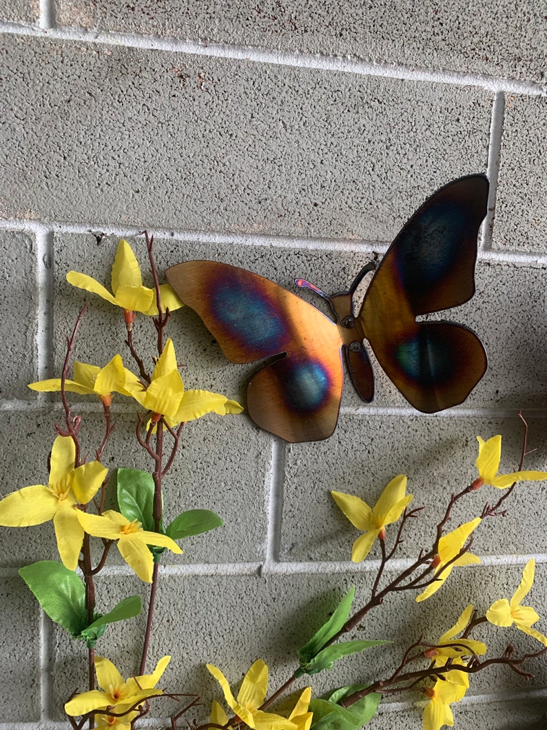 3-stainless Steel Butterflies - Set of 3. Heat Torched - Metal ...
