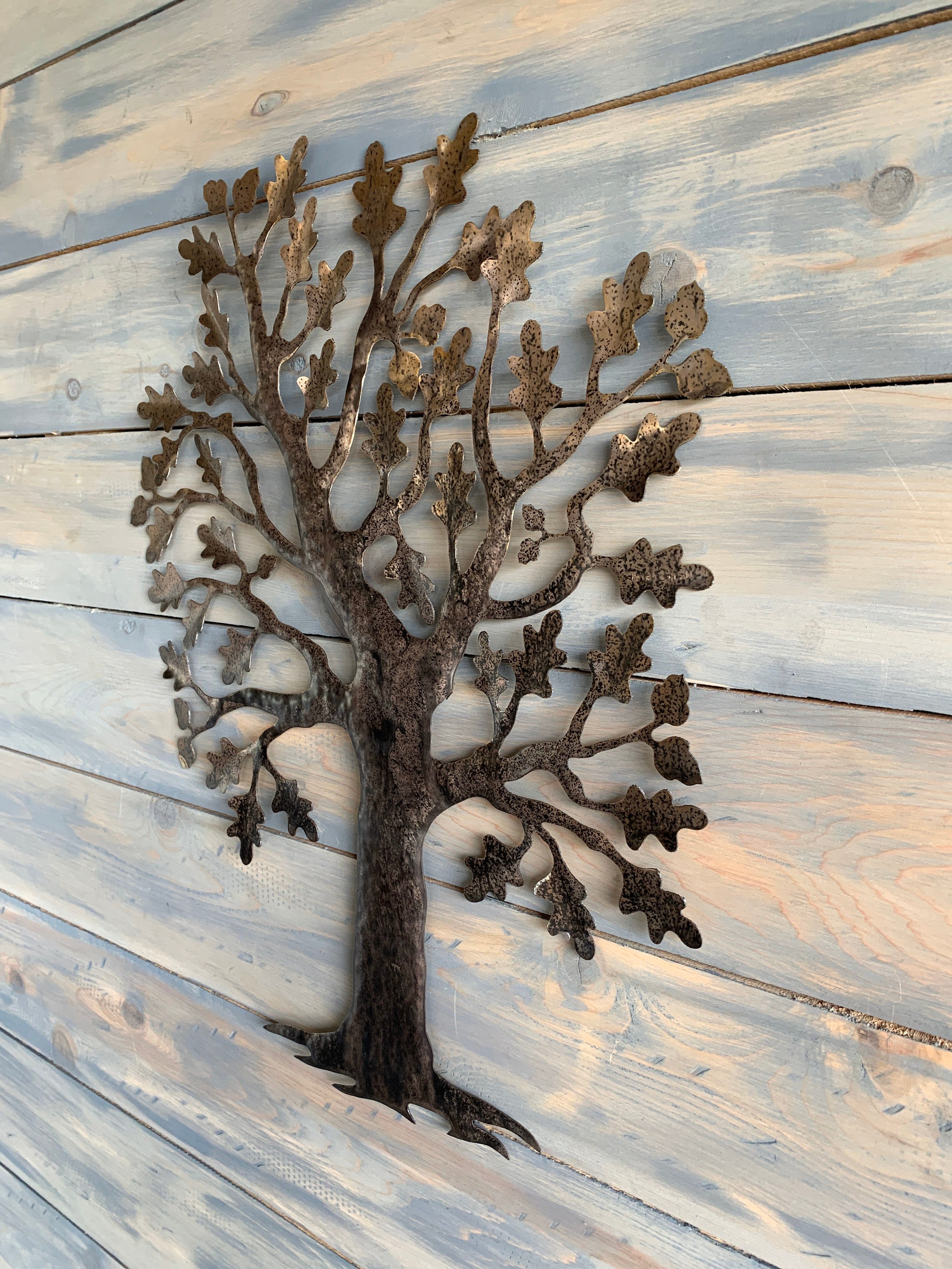 Beautiful Oak tree Metal Art Wall Art | Etsy