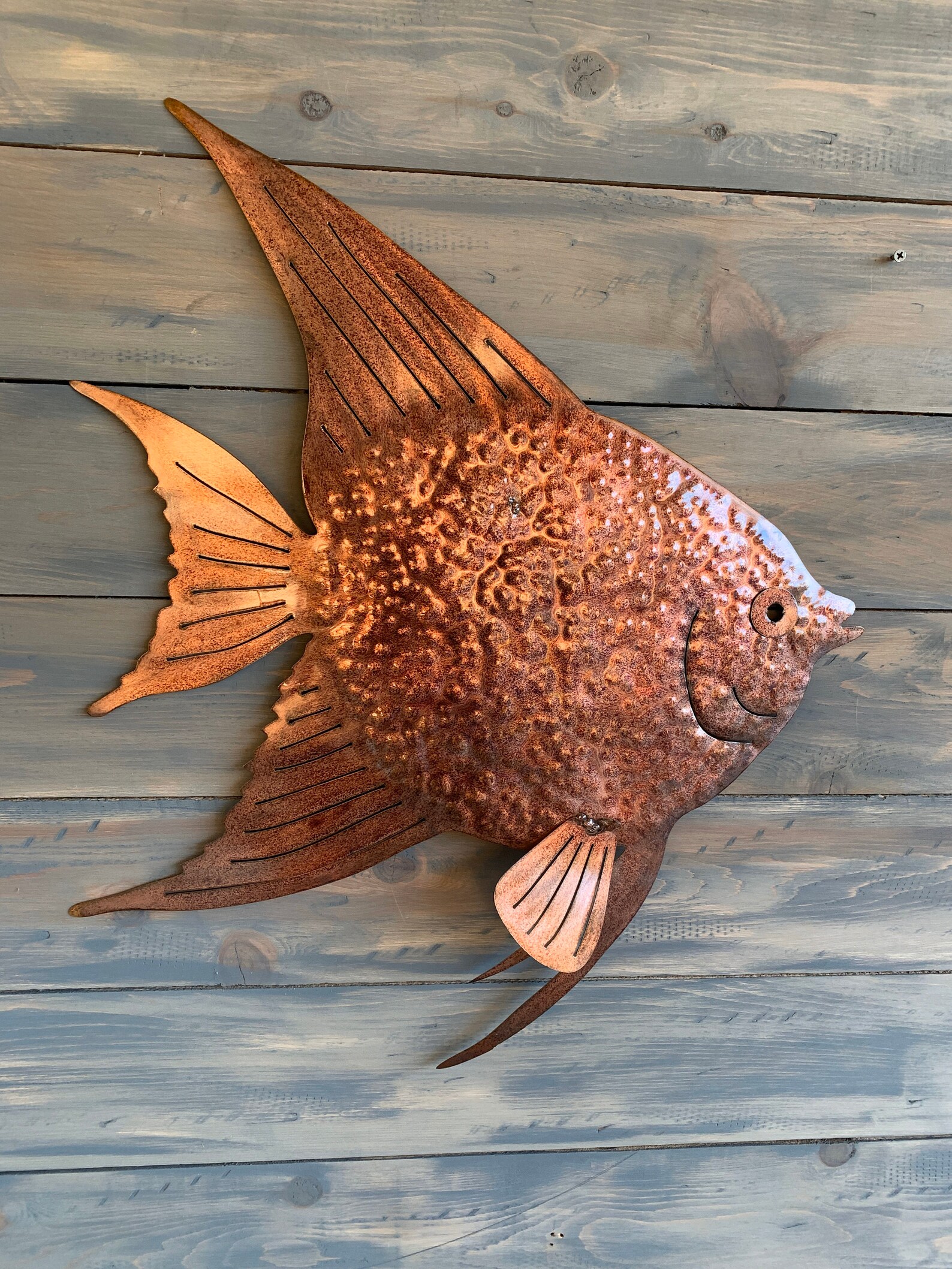 Metal Wall Angel Fish Home Decor Metal Wall Art | Etsy