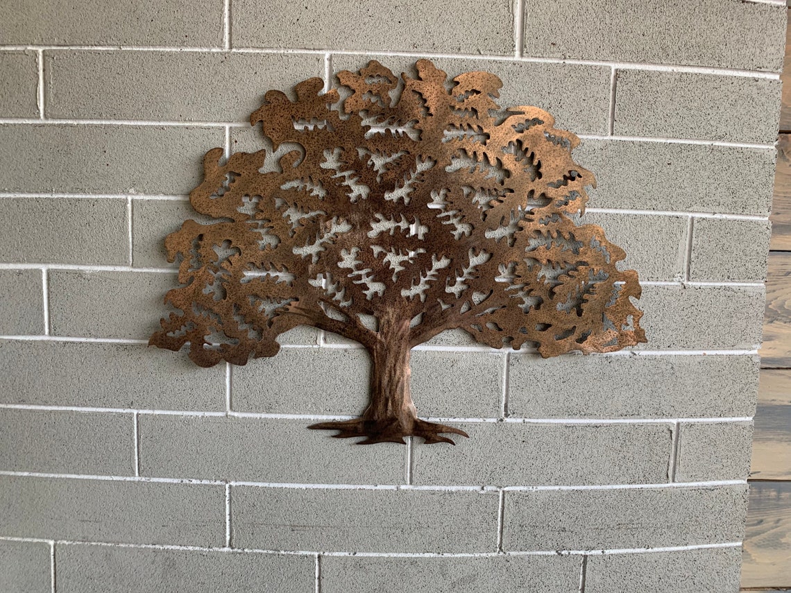Metal Oak Tree Wall Hanging Tree. Home Decor Brown With - Etsy