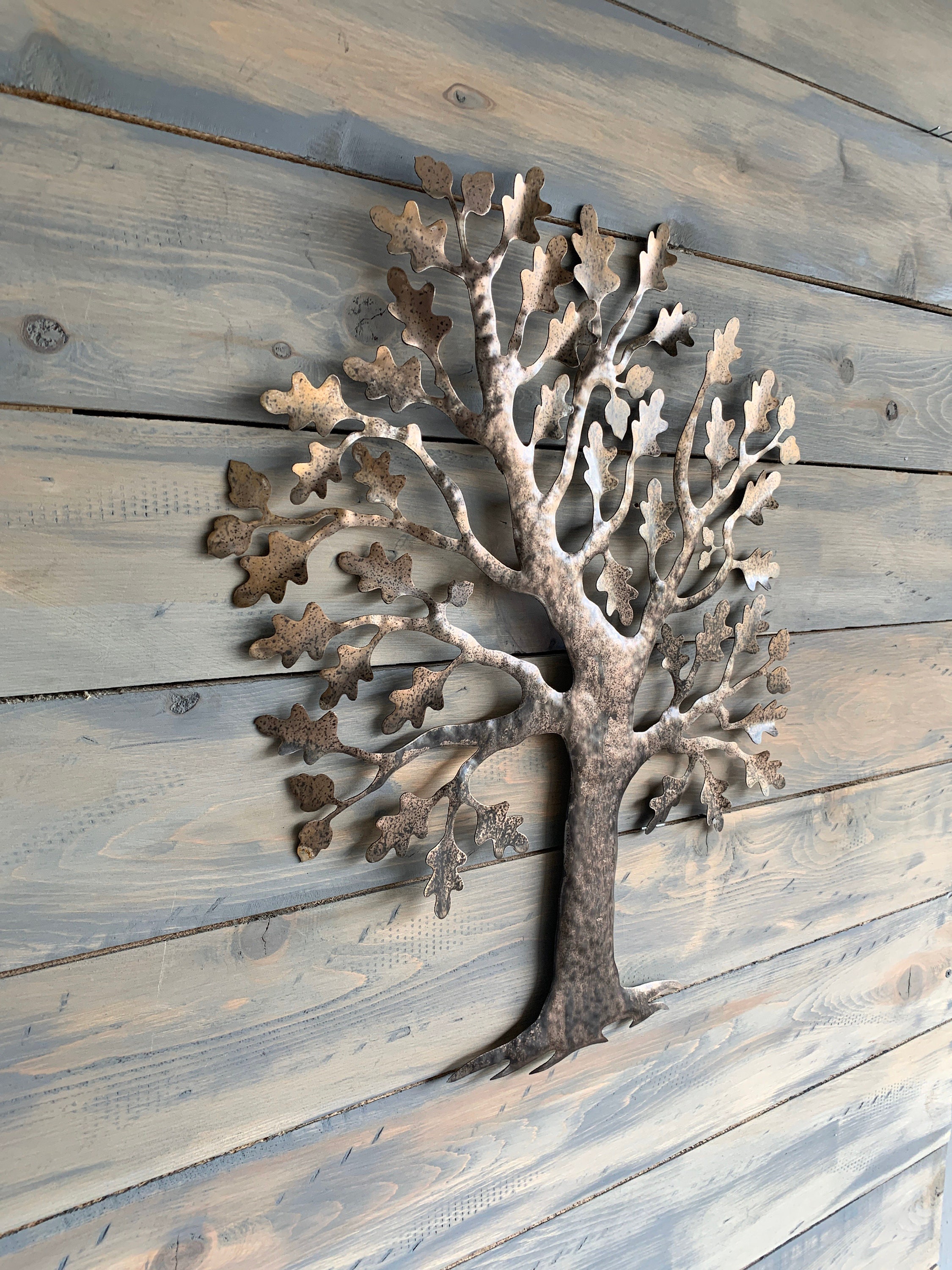 Beautiful Oak -tree Metal Art - Wall Art - Etsy