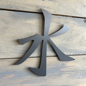 Metal Kanji Water Sign, Japanese Wall Art - Etsy