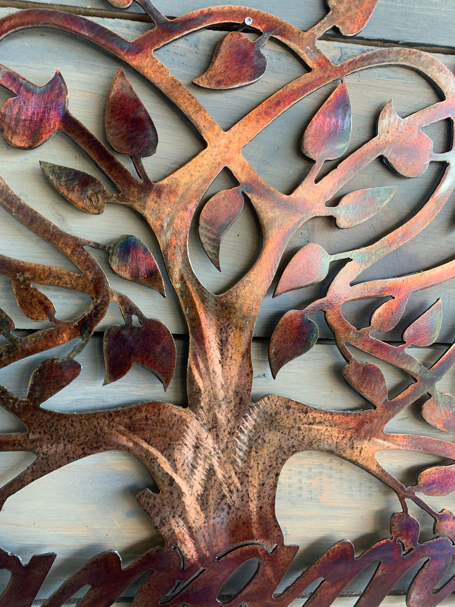 Metal Family Tree With Name Family Tree. Hanging Metal Wall - Etsy