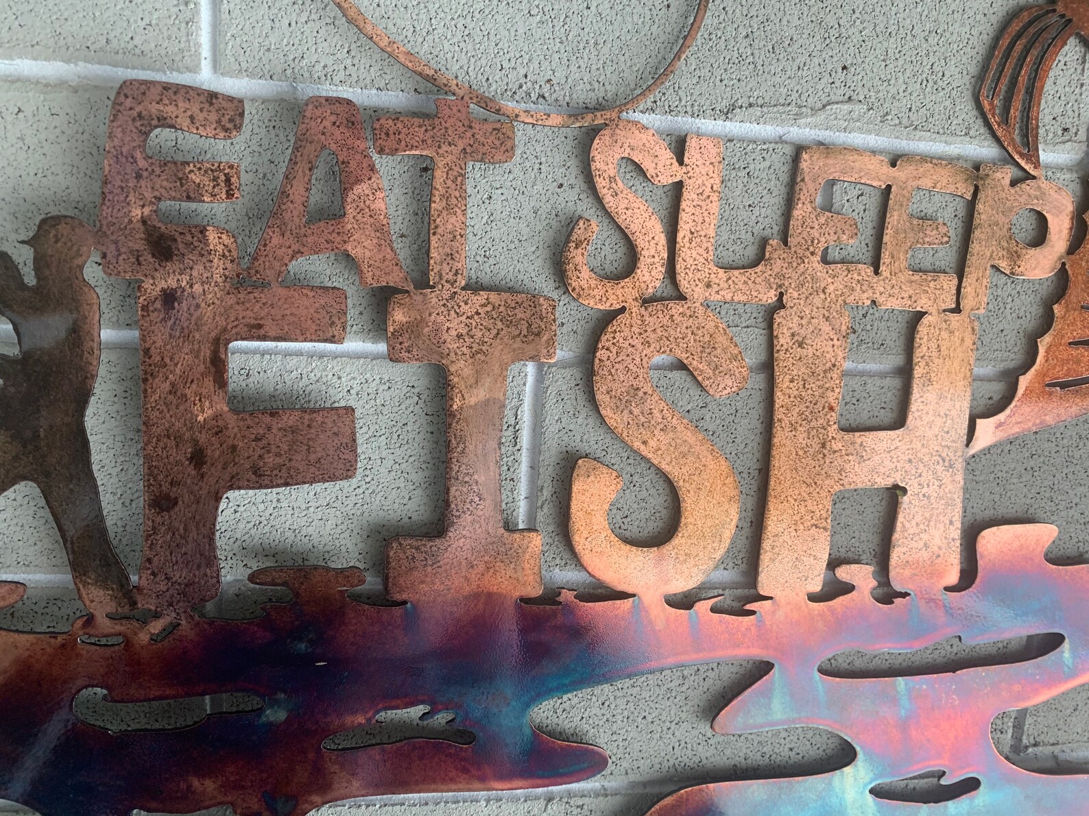Eat Sleep Fish - Fishing Sign - Fishing Art Metal Art - Wall Art - Wall ...